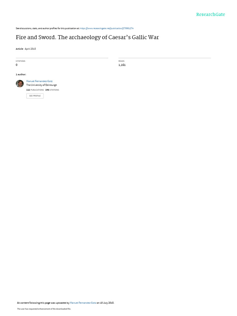 Fire and Sword. The archaeology of Caesar´s Gallic War | Download Free PDF | Gallic Wars | Gaul