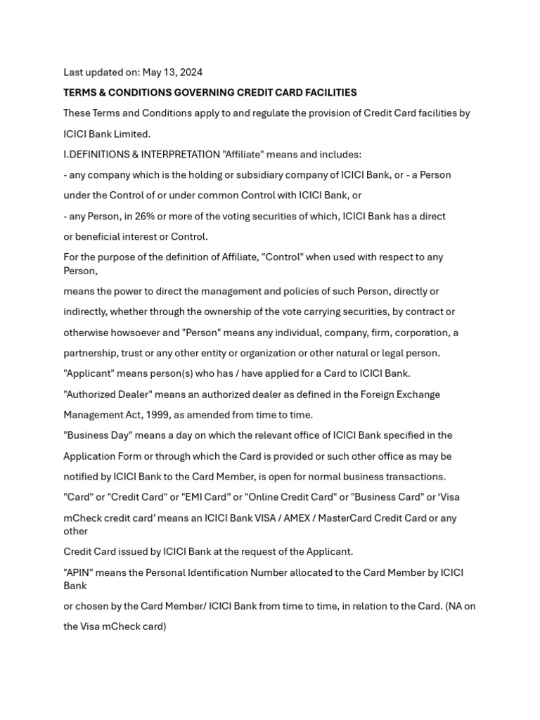 Tnc English | Download Free PDF | Credit Card | Debit Card