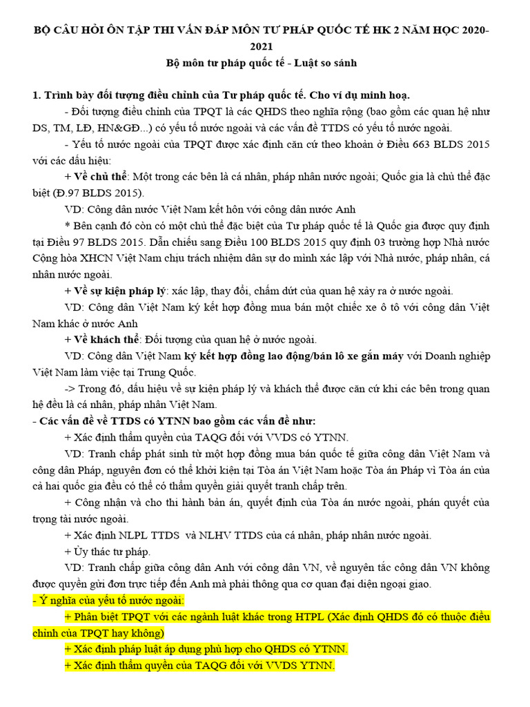 Đề cương thi TPQT 1 | PDF