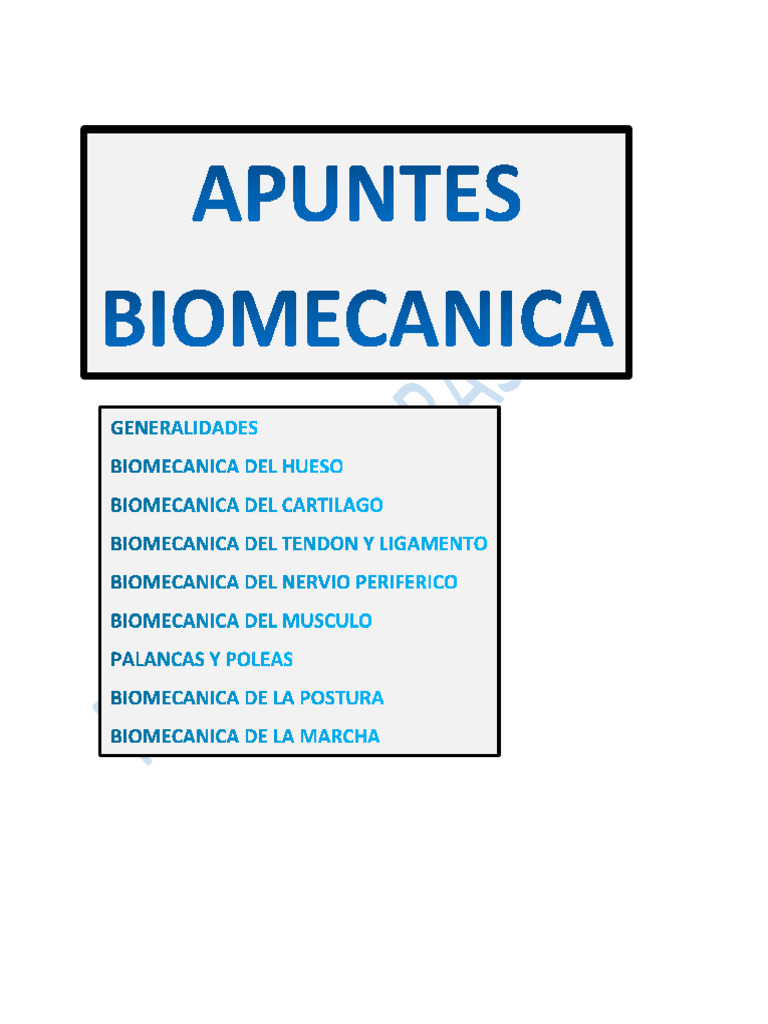 APUNTES BIOMECANICA | PDF | Hueso | Nervio