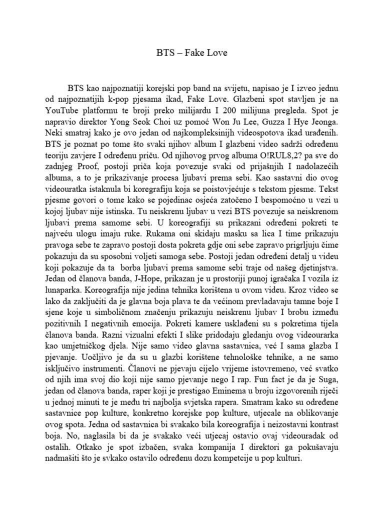 BTS - Fake Love | PDF