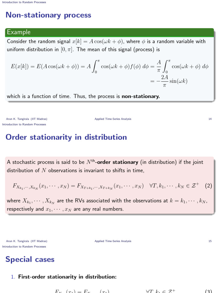 Introduction To Random Processes (Contd.) | PDF | Stationary Process ...
