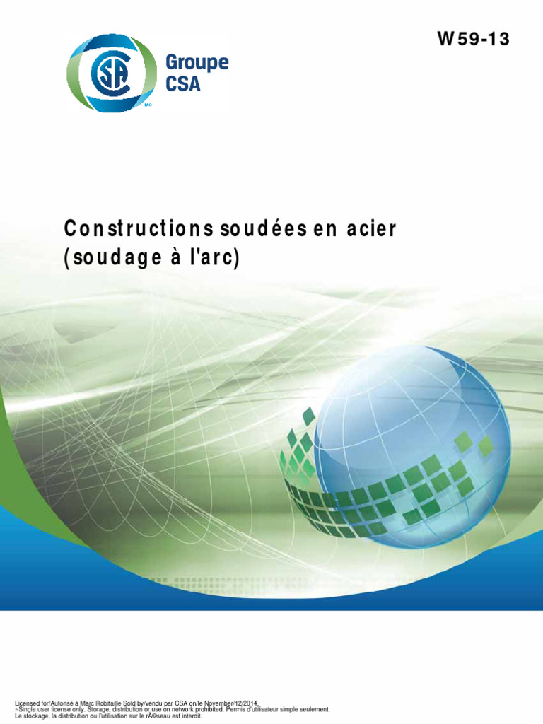 Norma Csa w59-13 - F | PDF | Soudage | Construction