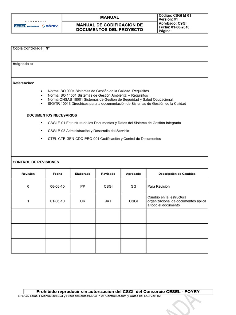 CSGI-M-01 Manual de Codificación de Documentos | PDF | Ingeniería