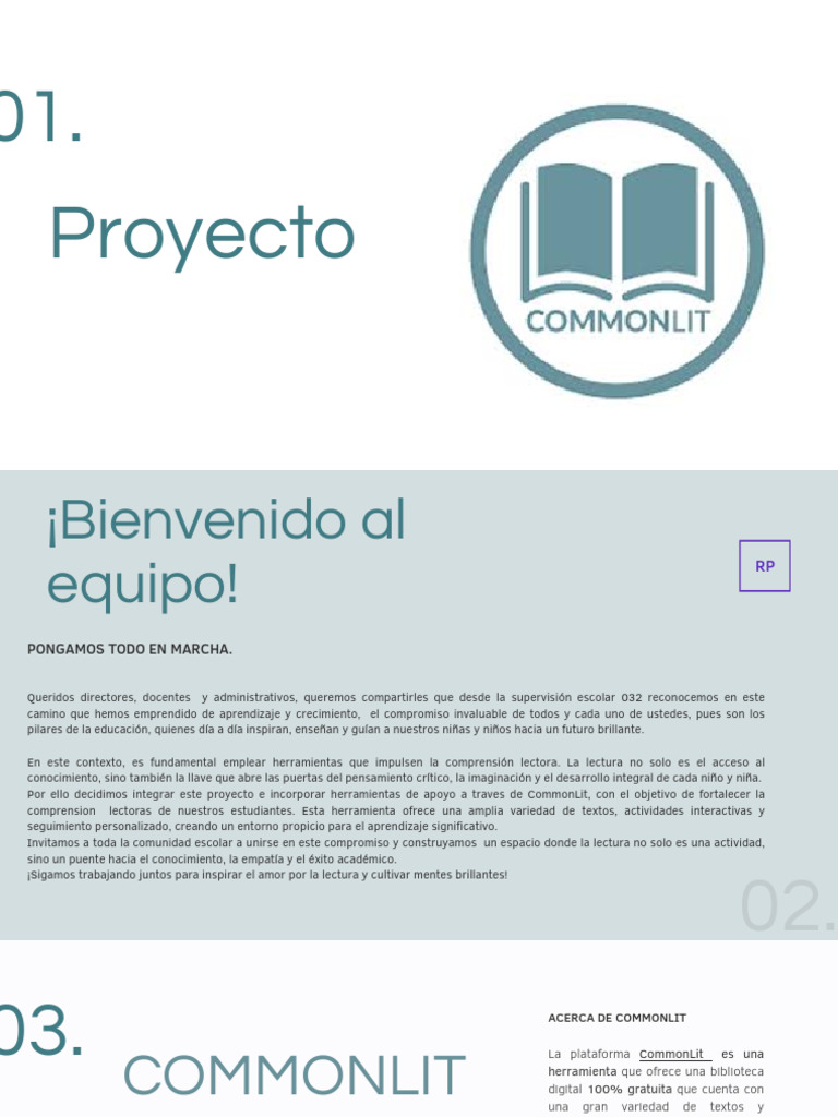Proyecto Commonlit | PDF | Enseñando | Comprensión lectora