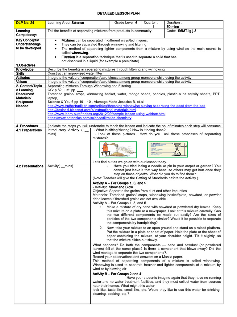 DLP No.24-25 | PDF | Filtration | Water
