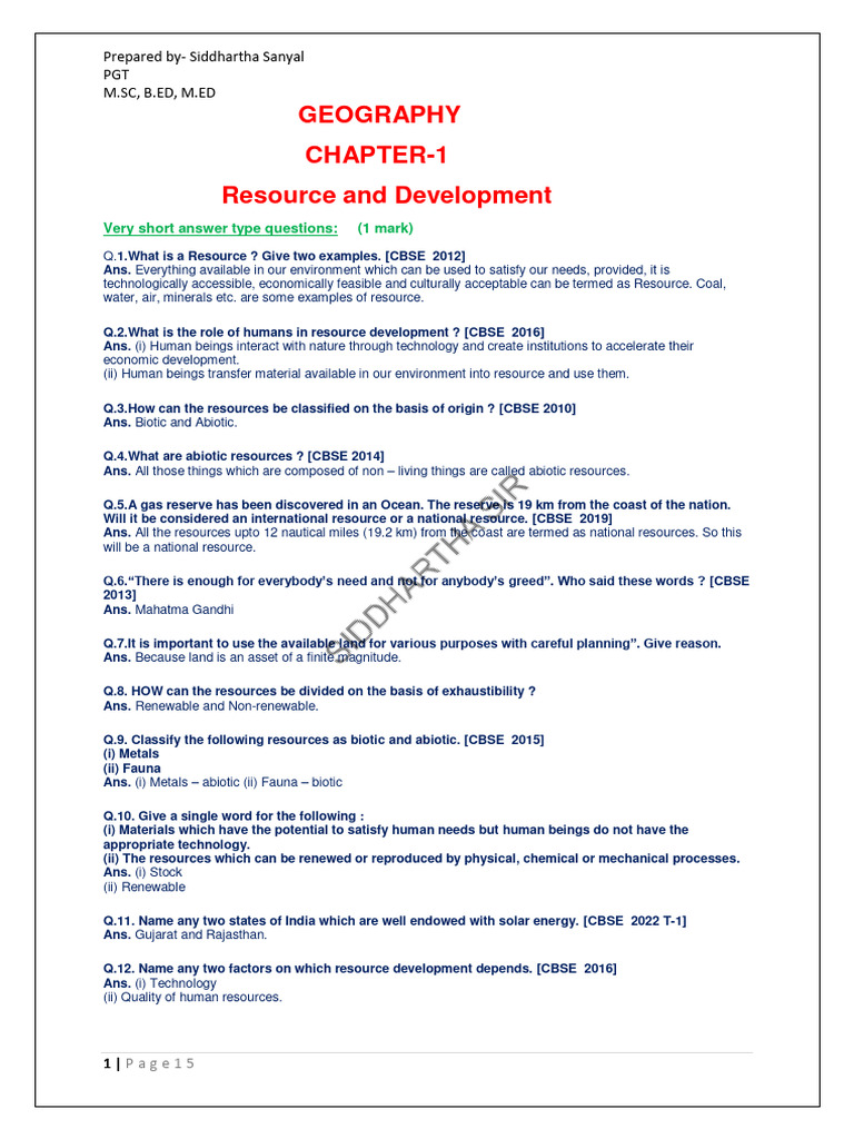 GEOGRAPHY Ch-1.pdf | PDF | Soil | Erosion