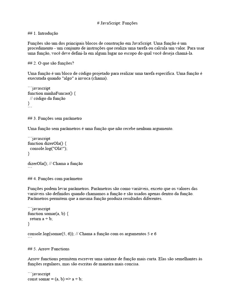 Funcoes | PDF | Parâmetro (programação de computador) | Função (Matemática) Funcoes | PDF | Parâmetro (programação de computador) | Função (Matemática)