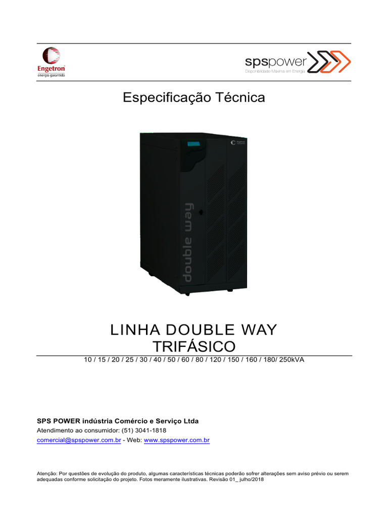 Especificacoes Tecnicas Linha Double Way Trifasico 10 A 250kva | PDF ...
