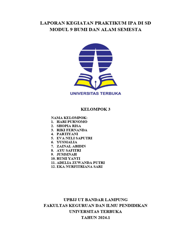 LKP IPA Kelompok 3 Modul 9 Bumi Dan Alam Semesta | PDF | Ilmu Sosial | Teknologi & Rekayasa