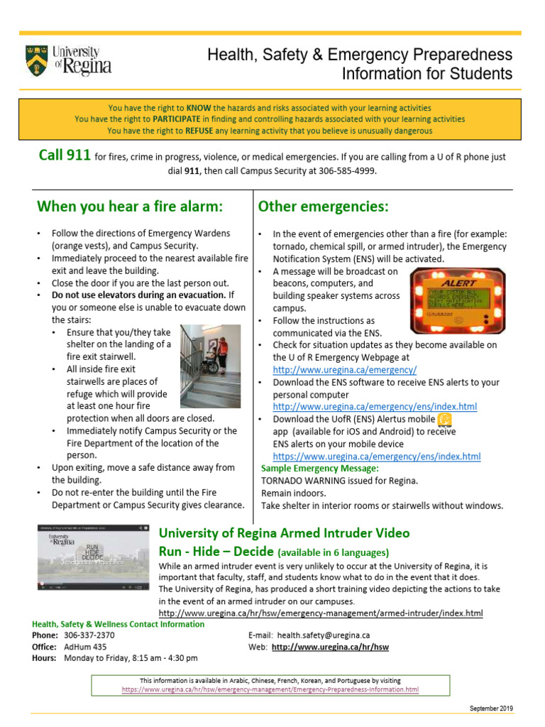 safety-information-for-students-english | Download Free PDF | Emergency ...