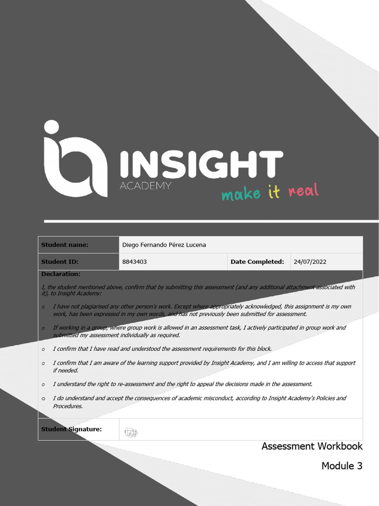 Assessment Workbook - Module 3 | PDF | Diversity (Business) | Disability