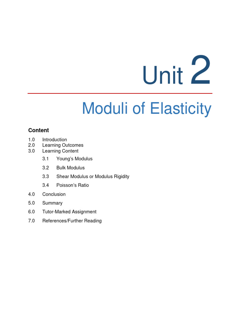 PHY 126 Mod 1c | PDF | Young's Modulus | Elasticity (Physics)