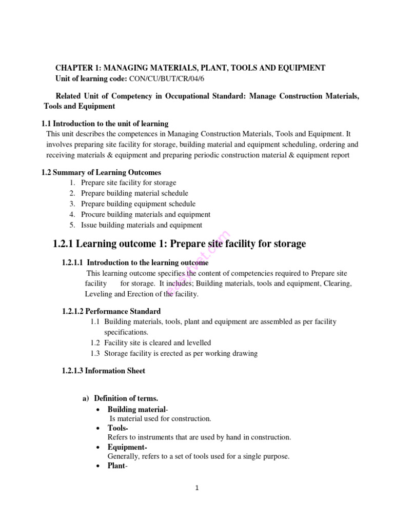 Construction Material, Plant & Equip Notes - 042552 | PDF | Cement ...