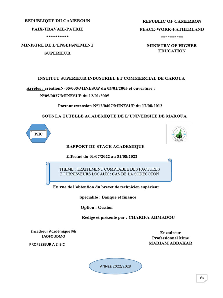 Traitement Comptable des Factures SODECOTON | PDF | Facture | Sodles