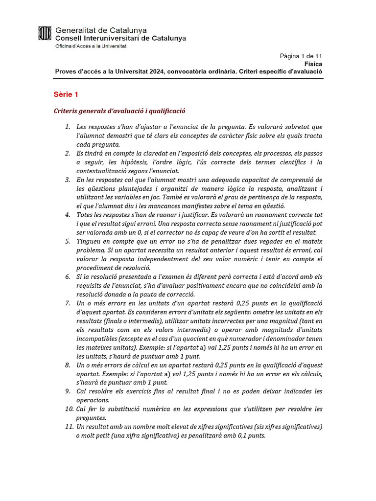 Correccio Fisica Selectivitat 2024 040624 | PDF