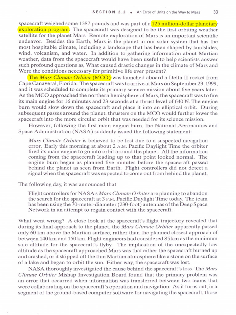Mars Lander Unit Conversion Error | PDF | Mars | Spacecraft