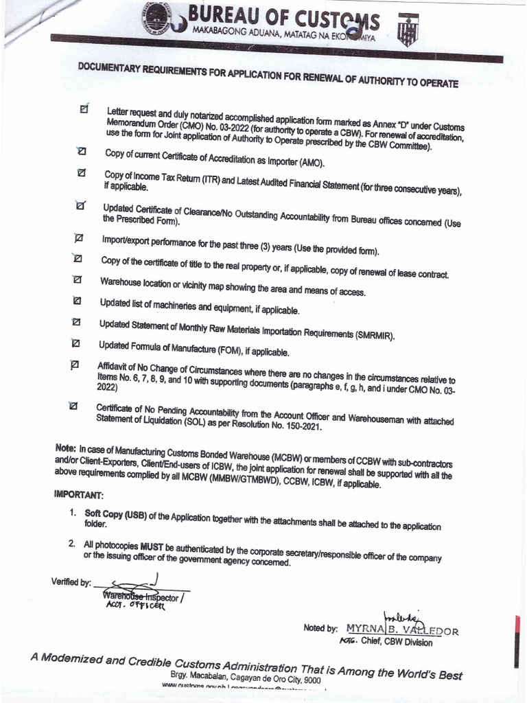 Cbw-Application For Renewal 2023 | PDF