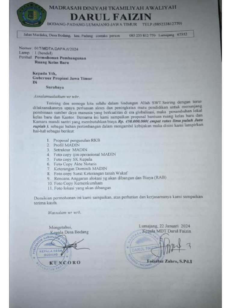 Madin Darul Faizin Bodang | PDF