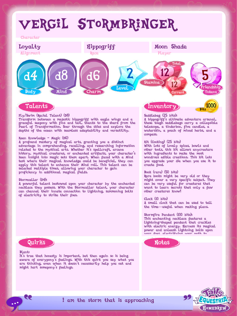 Character for ToE | PDF