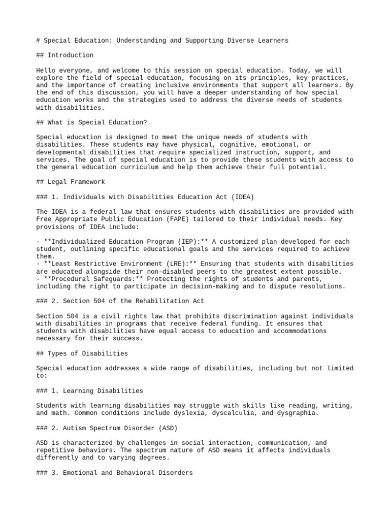 Special Education_ | PDF | Special Education | Individualized Education Program