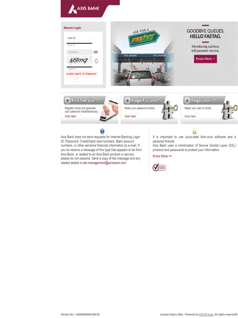 Axis Bank Online User Login Guide | PDF | Computers