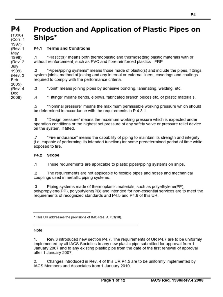 Production and Application of Plastic Pipes on SHIP | PDF | Pipe (Fluid ...