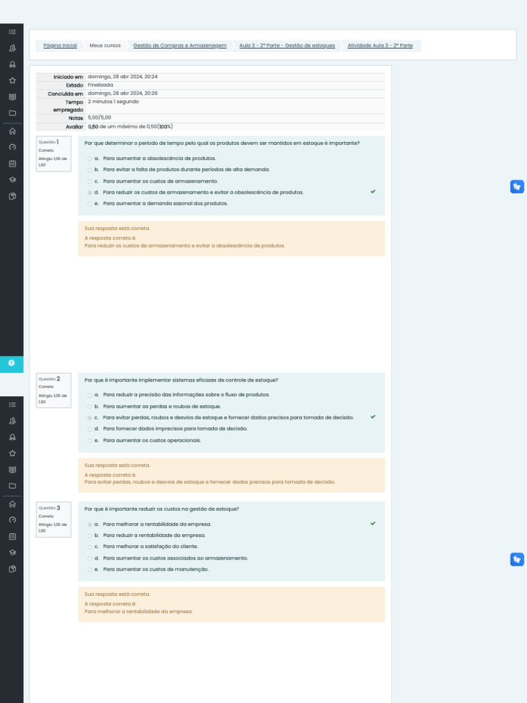 Atividade Aula 3 - 2 Parte - Revisão Da Tentativa - Gestão de Compras e Armazenagem | PDF ...