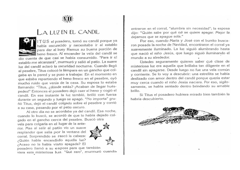 Cuento Primera Semana La Luz Del Candil | PDF