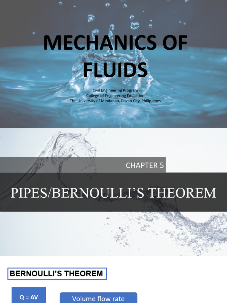 Bernoullis Theorem | PDF | Reynolds Number | Liquids