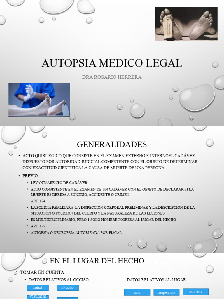 Identificacion y Autopsia Medico Legal (1) | Descargar gratis PDF | Autopsia | Cadáver