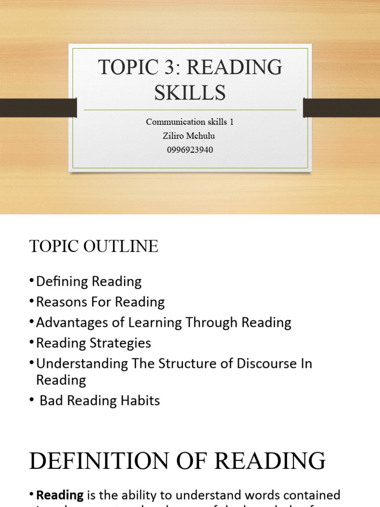 Reading Skills | PDF | Reading Comprehension | Experience