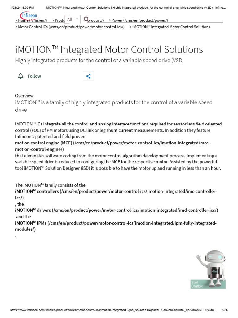 iMOTION™ Integrated Motor Control Solutions _ Highly integrated ...