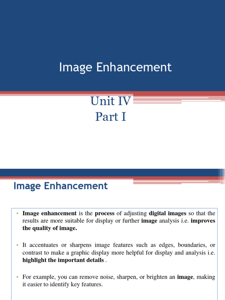 Image Enhancement | Download Free PDF | Image Editing | Digital Signal Processing