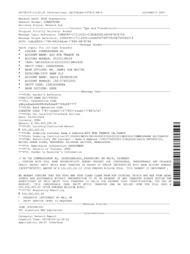 MT103 | PDF