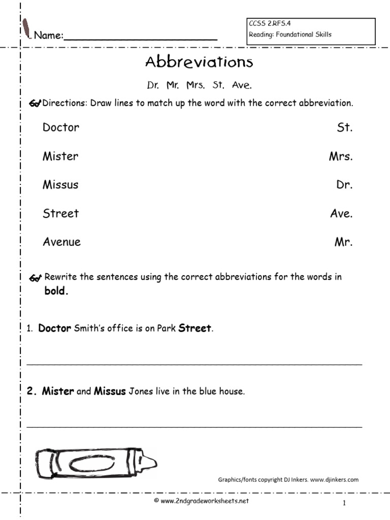 Abbreviations Activity | PDF