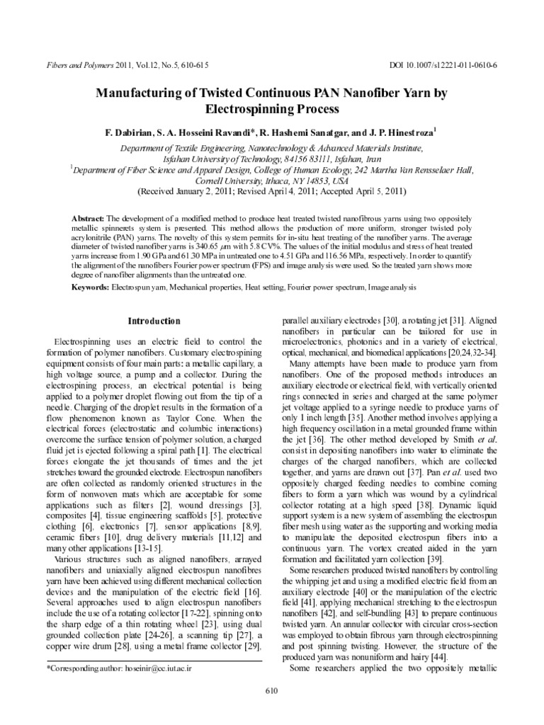 2011-Manufacturing of twisted continuous PAN nanofiber yarn by ...