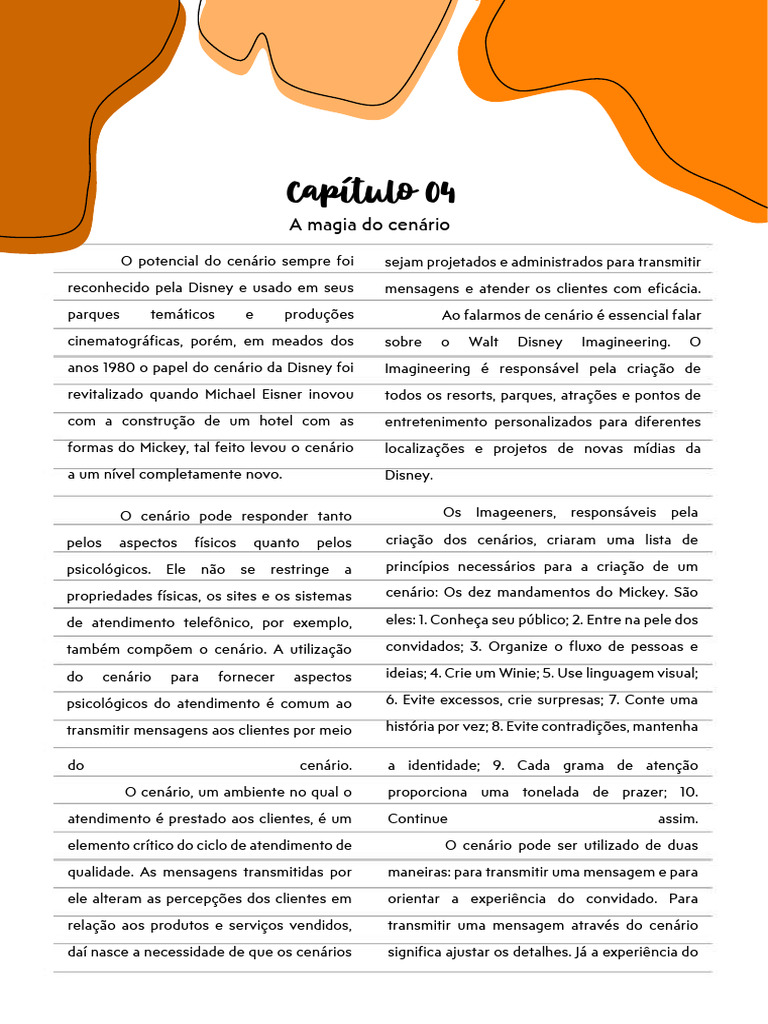 Resumo Capitulo 4 Livro Da Disney | PDF | The Walt Disney Company