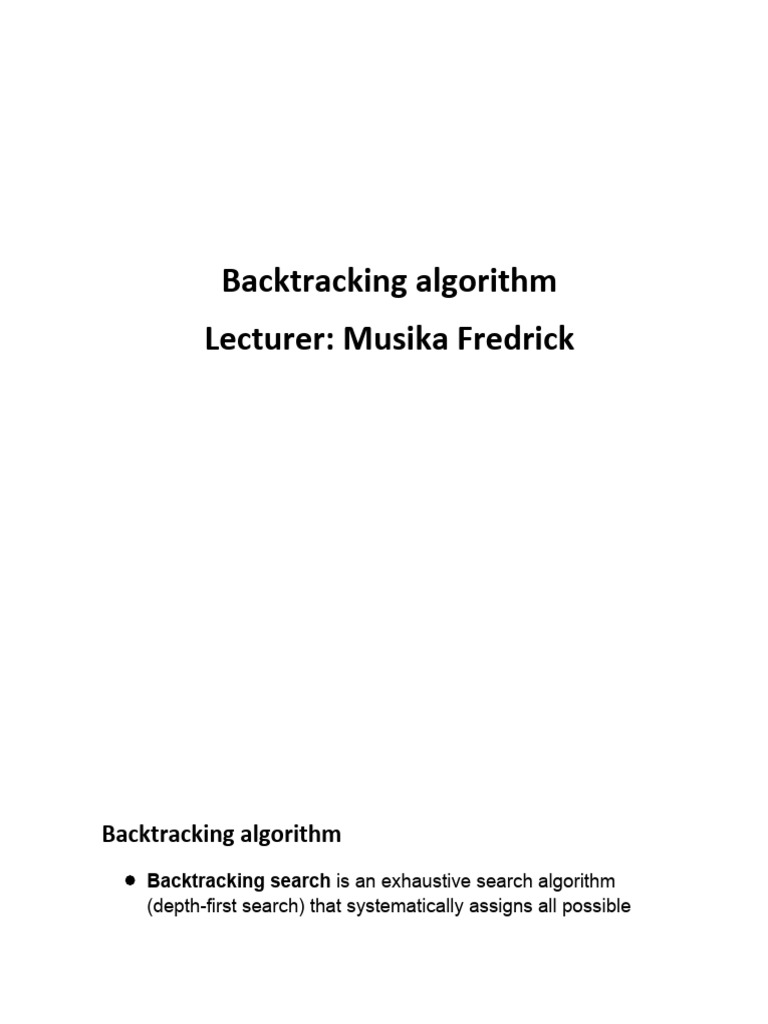 Back Tracking and Branch and Bound | PDF | Mathematical Relations | Theoretical Computer Science