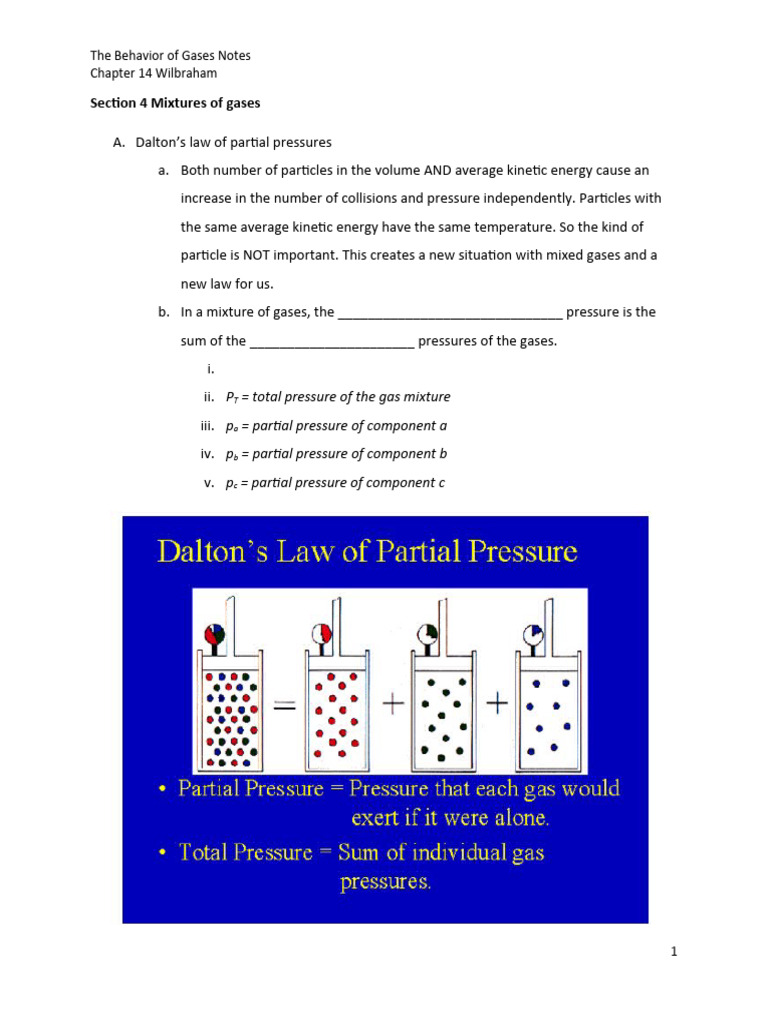 Daltons Law and Movement of Gases | PDF