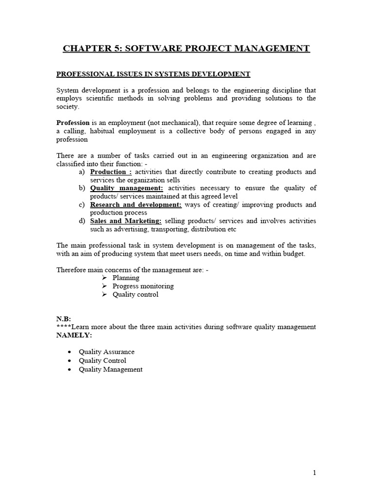 Chapter 5 SOFTWARE PROJECT MANAGEMENT | Download Free PDF | Project ... Chapter 5 SOFTWARE PROJECT MANAGEMENT | Download Free PDF | Project ...