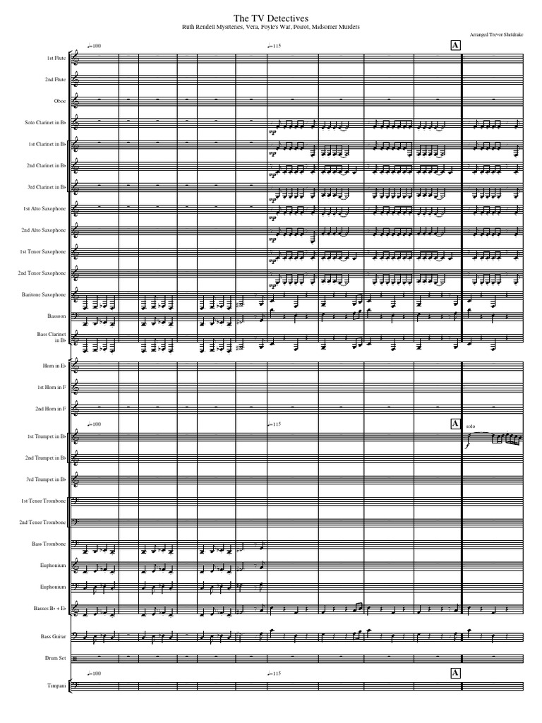 The TV Detectives Score | PDF | Trombone | Musical Instruments