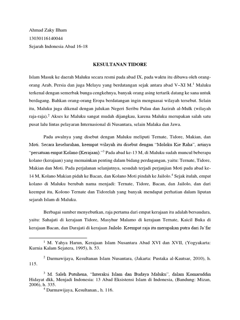 Kesultanan Tidore | PDF | Perjalanan | Klasik