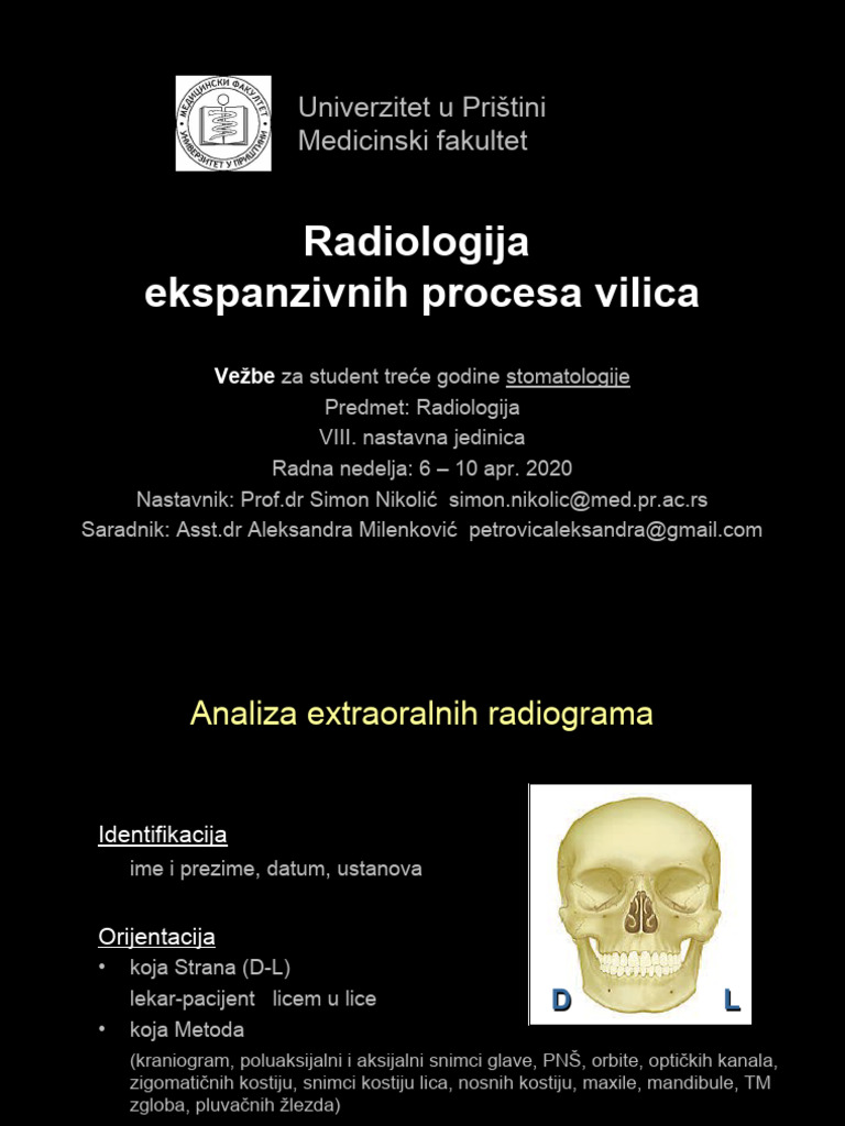 Radiologija Za Studente Stomatologije Vežbe Ekspanzivni Procesi Vilica | PDF