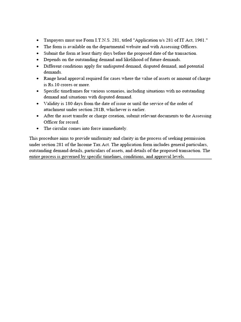 S. 281 Circular - Note | PDF