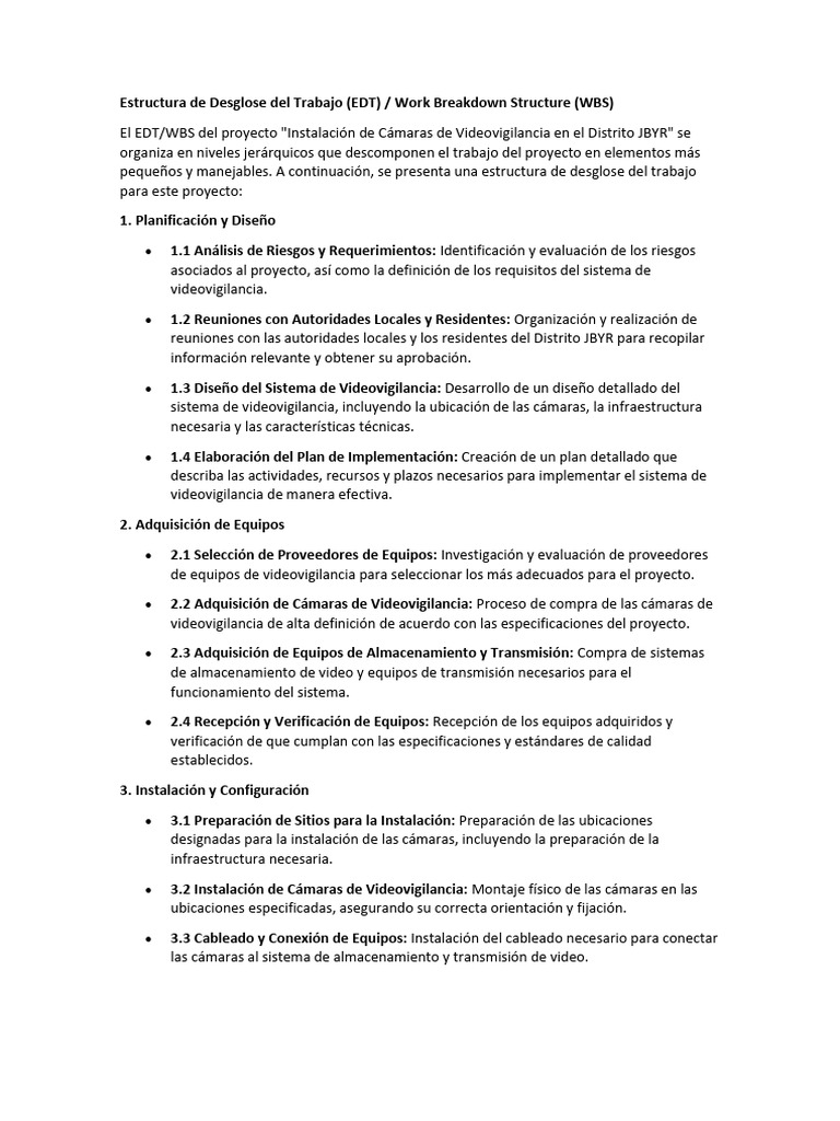 Estructura de Desglose Del Trabajo | PDF | Informática