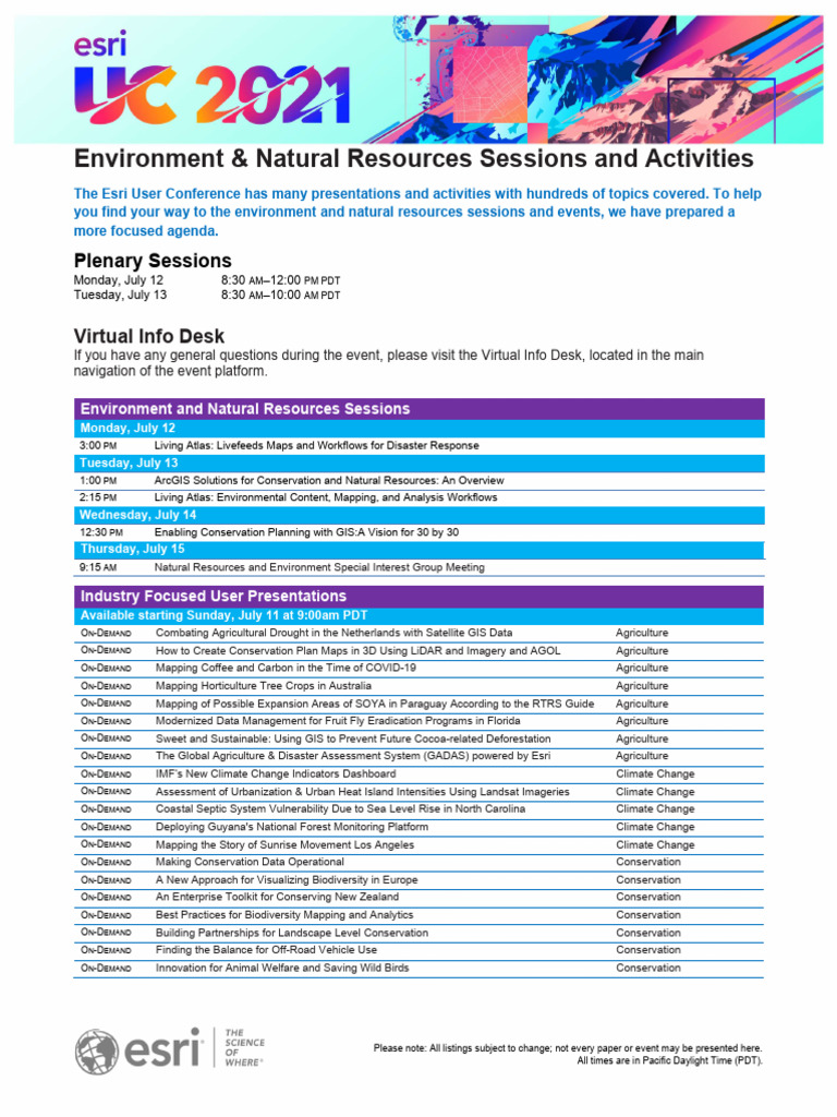 Environment and Natural Resources Sessions and Activities UC21 Flier v3 ...