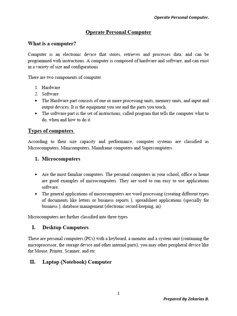 Introduction To Computer | PDF | Computer Data Storage | Window (Computing)