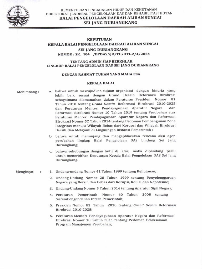 SK Admin Agen Perubahan 2024 | PDF