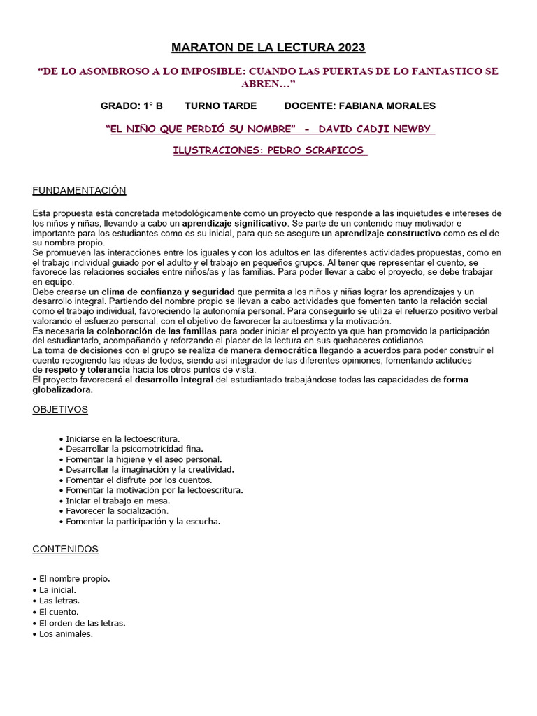 Maraton de La Lectura 2023 | PDF | Conceptos psicologicos | Sicología